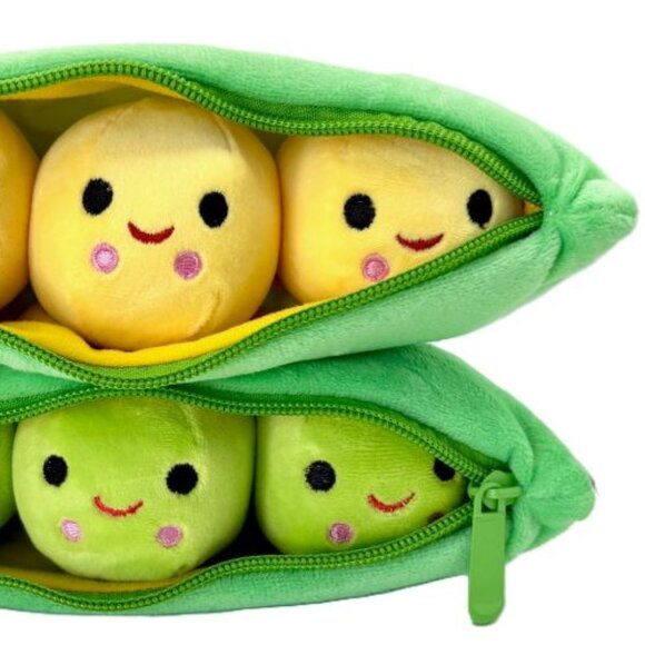Toys | 3 Happy Peas In A Pod Peapod Vegetable Stuffed Plush Toy Peas ...